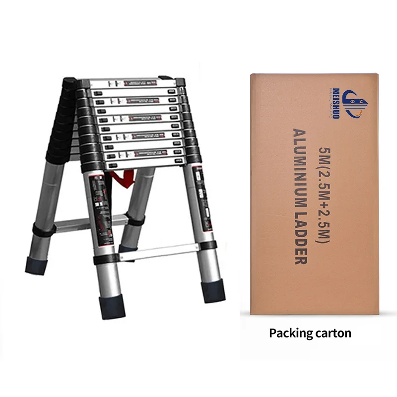 Adjustable Length Folding Aluminium Ladder Telescopic Engineering ...