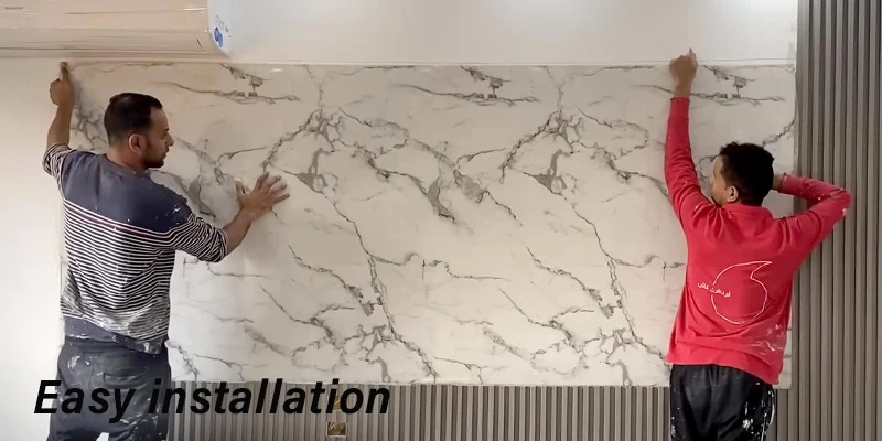 PVC Marble Wall Panels - Customizable for Home & Office