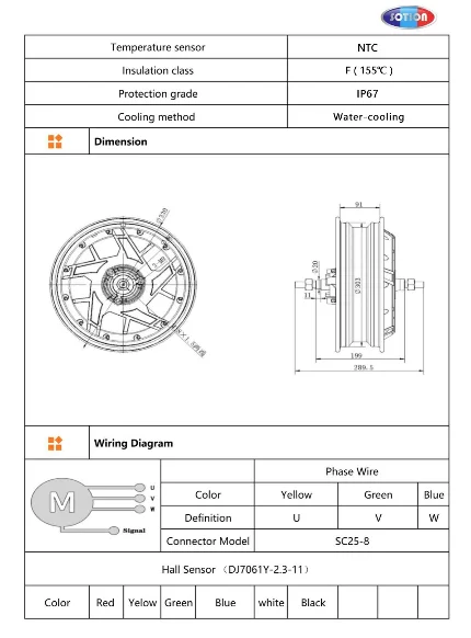SOTION H12W Hub Motor Match Tubless Street Racing Tire Motor Kits