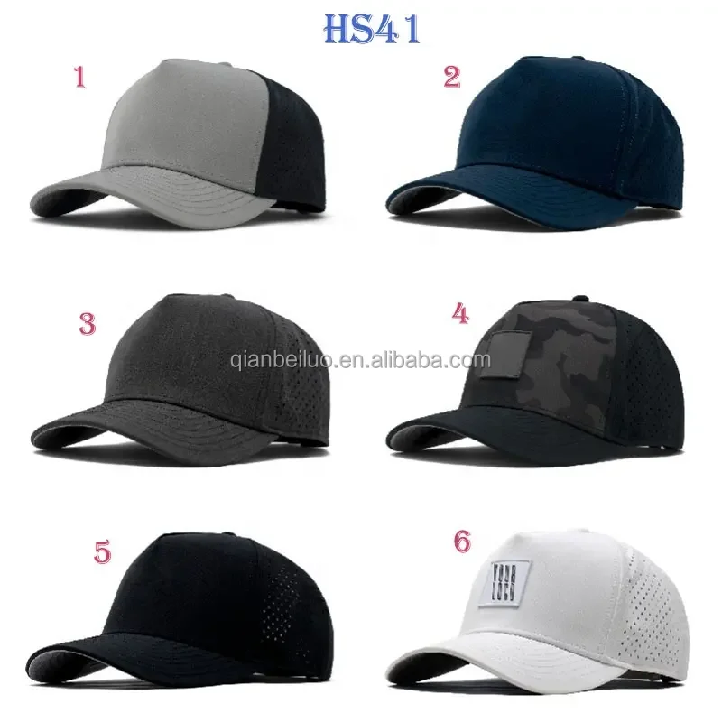 Waterproof Pvc Logo Laser Cut Lazer Hole Cut Hats Custom Veracap 5 Panel Rubber Patch Perforated ...