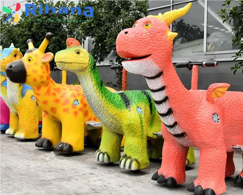 Amusement Park Rides Kids Children Motorized Walking Dinosaur Ride ...