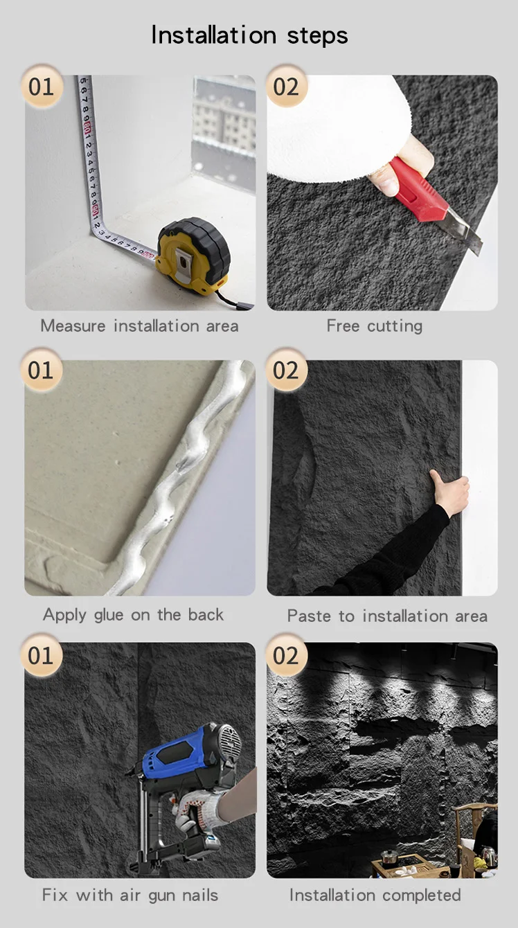 Advanced Faxu Stone Wall Panel Interior Exterior Wall Decoration Pu ...