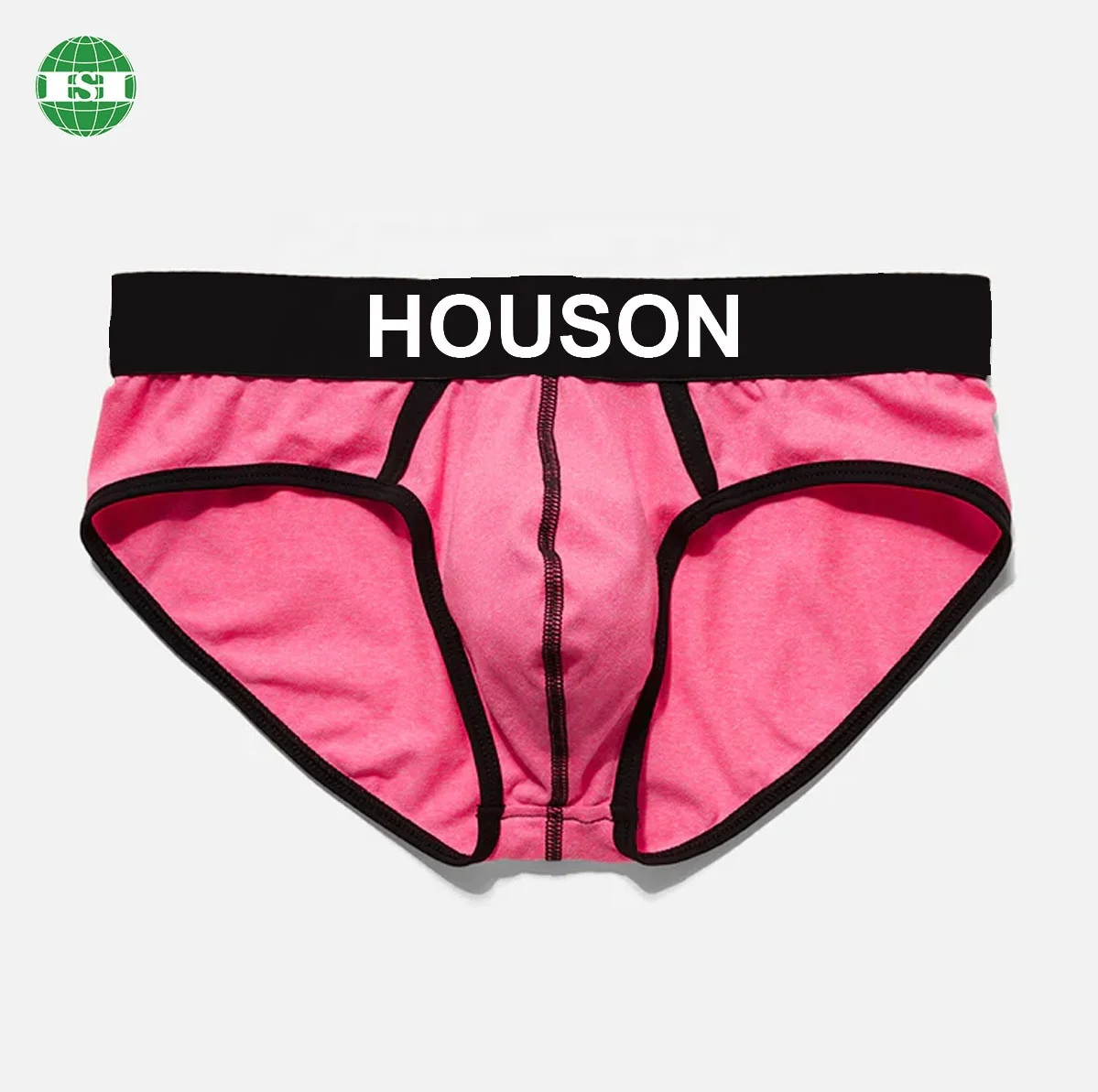 Men's Pink Underwear Customised Logo Around Waistband Flat Lock ...