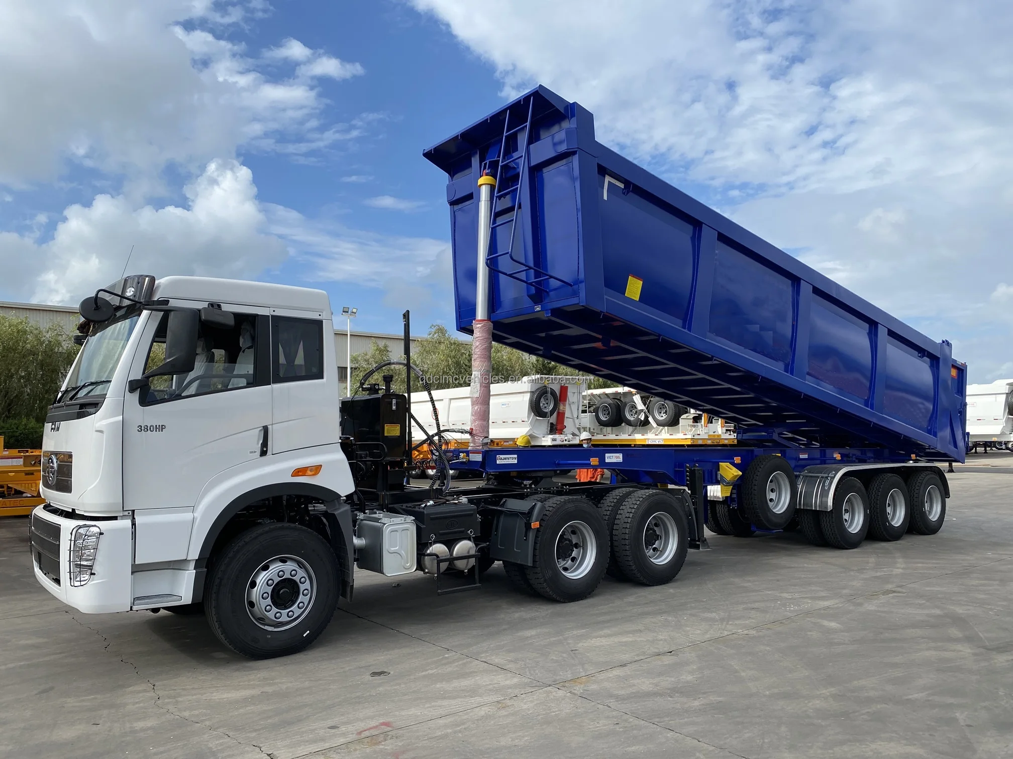 CIMC VICT Hydraulic Cylinder 3 Axles U Type 30 Tons End Dump Trailer ...