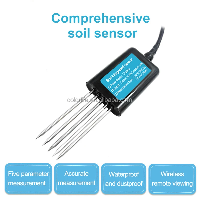 Rs485 Soil Npk Meter Sensor Ec Ph Temperature Humidity Monitor
