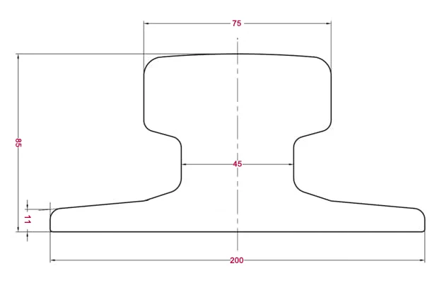 Din 536 A45 A55 A65 A75 A100 A120 A150 Railway Steel Rail Track ...
