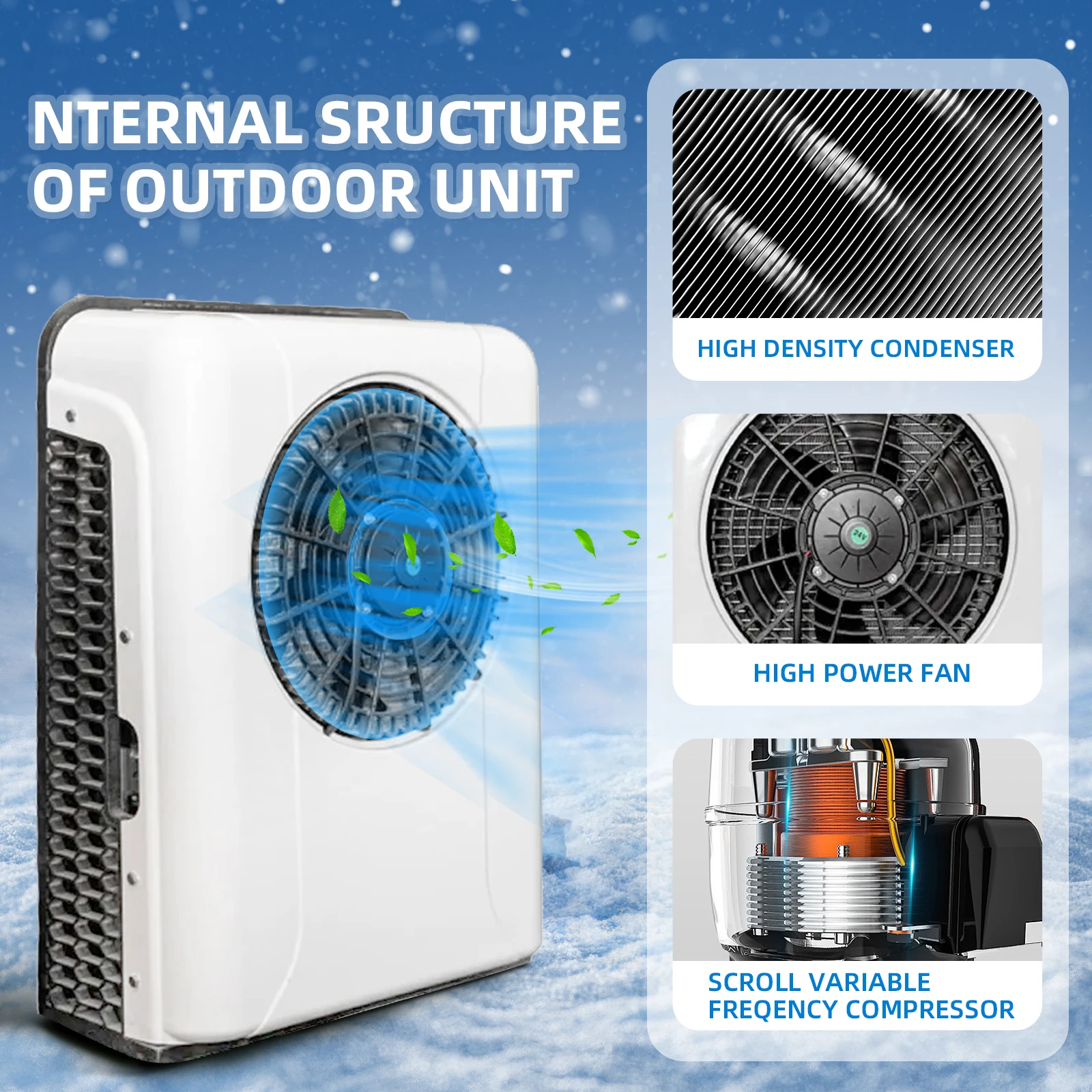 Parking Air Cooler Scroll Compressor 12V 24V Electric Truck