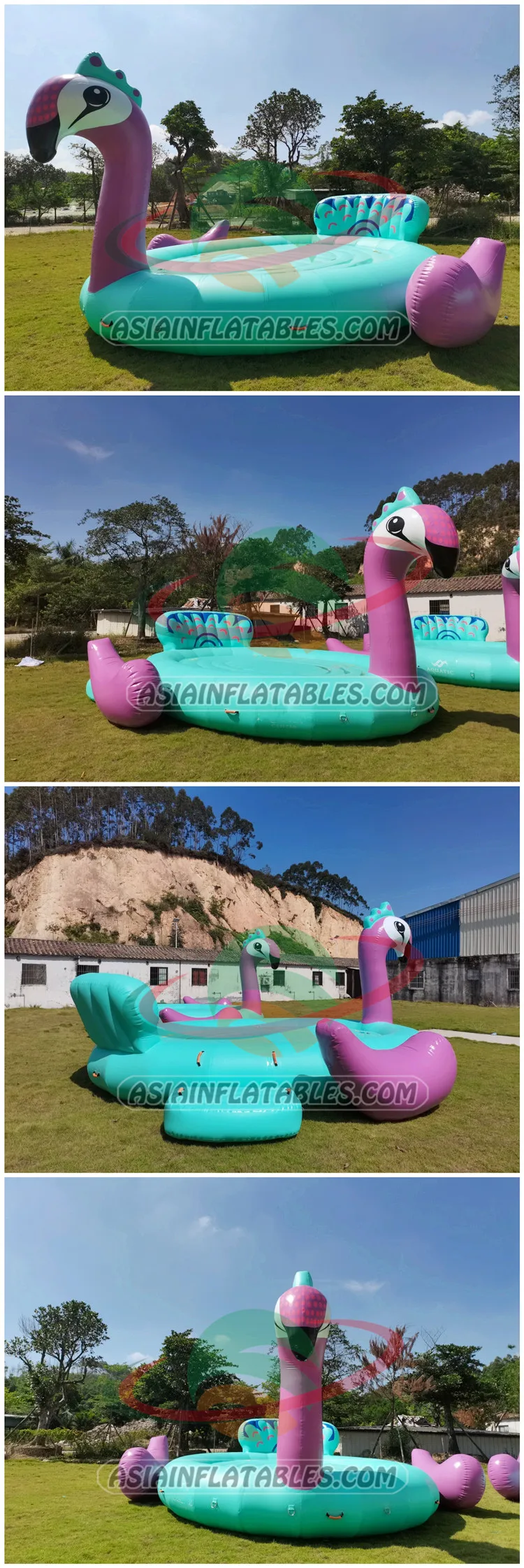 Giant Inflatable Flamingo Pool Toy - Floating Fun Island