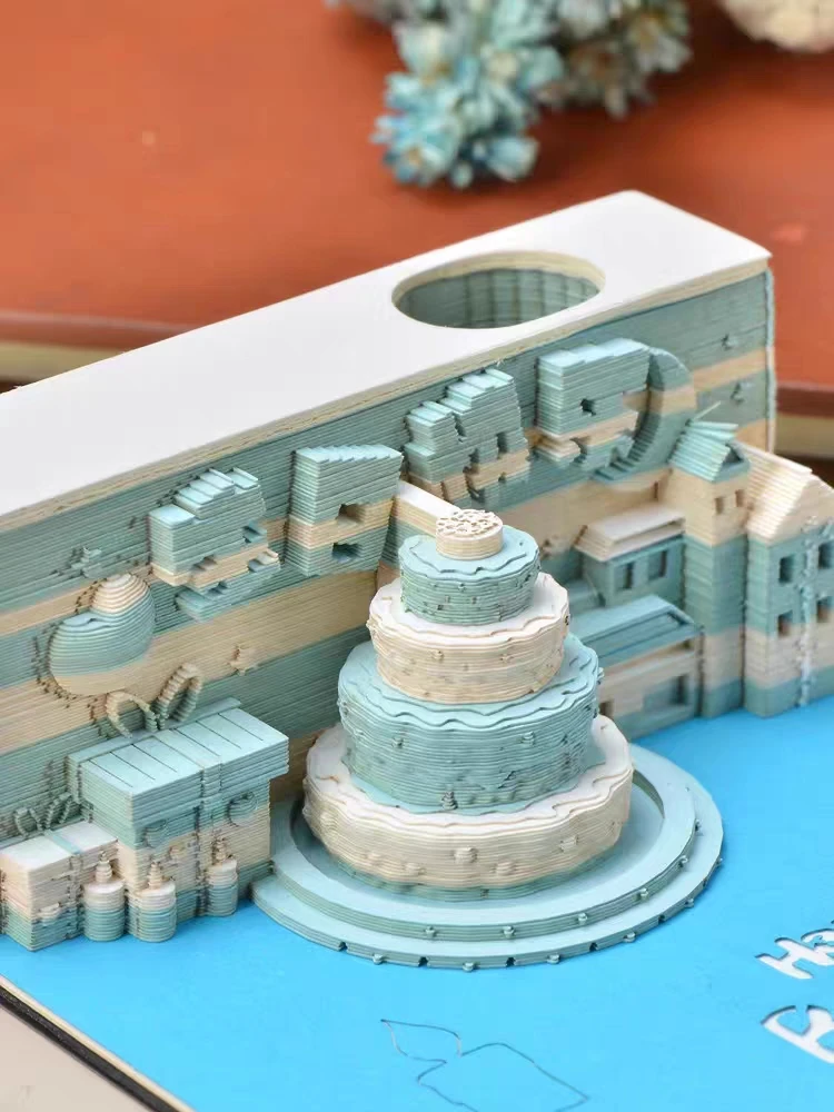 Genuine Memo Calendar Paper Omoshiroi Block Pads Magic 3d Castle ...