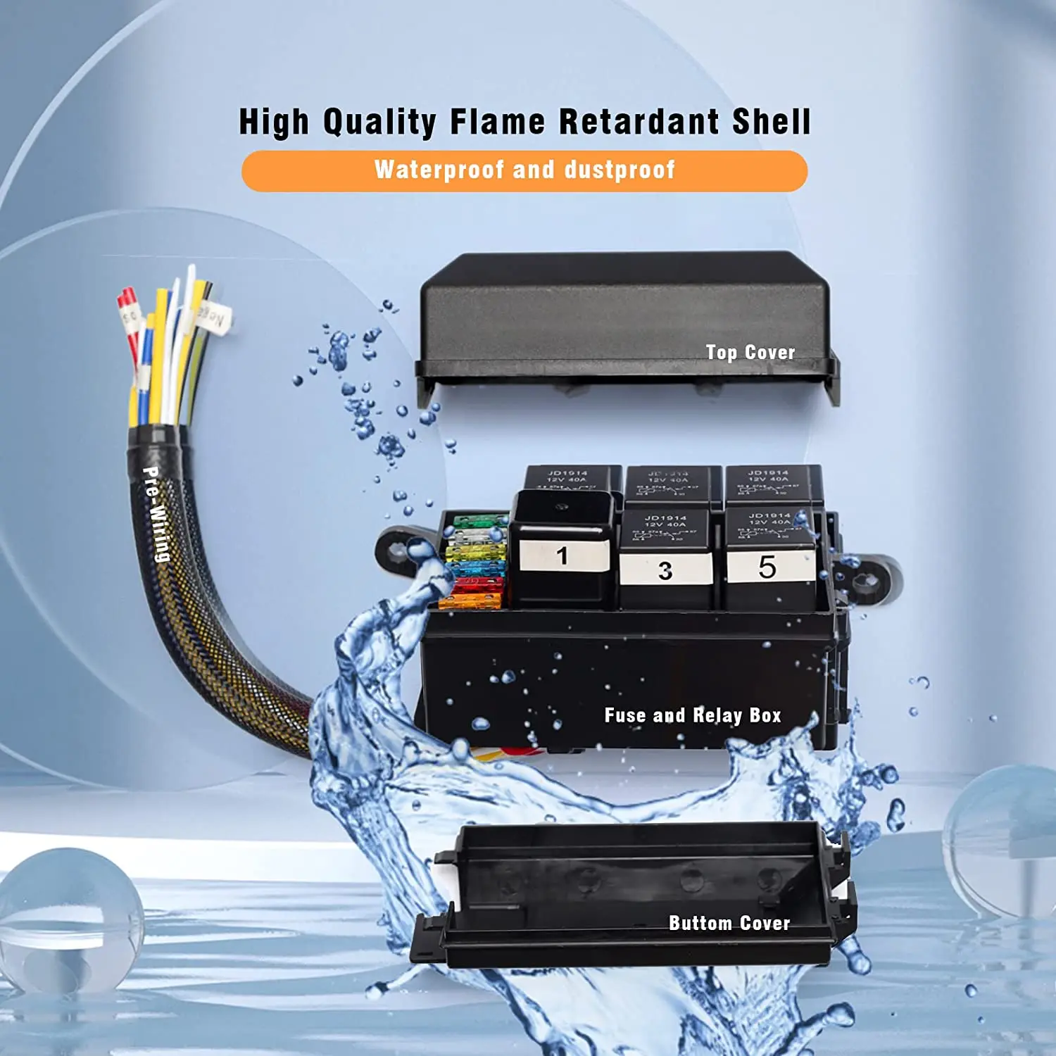 Waterproof Relay Fuse Box 12V 6 Slots - Reliable & Versatile