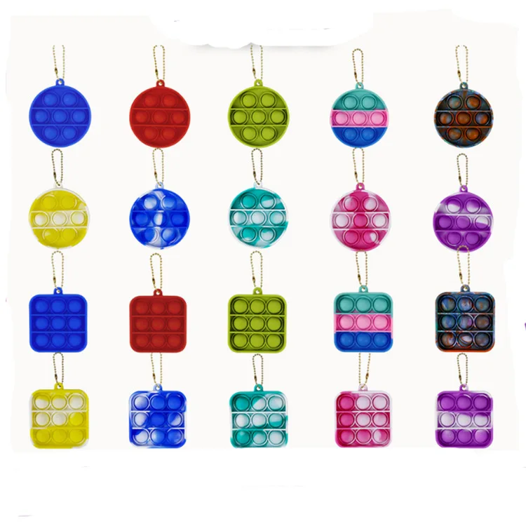 Poping Fidget Toys Heart Keychain Number Poppet Key Ring Popper Pop ...