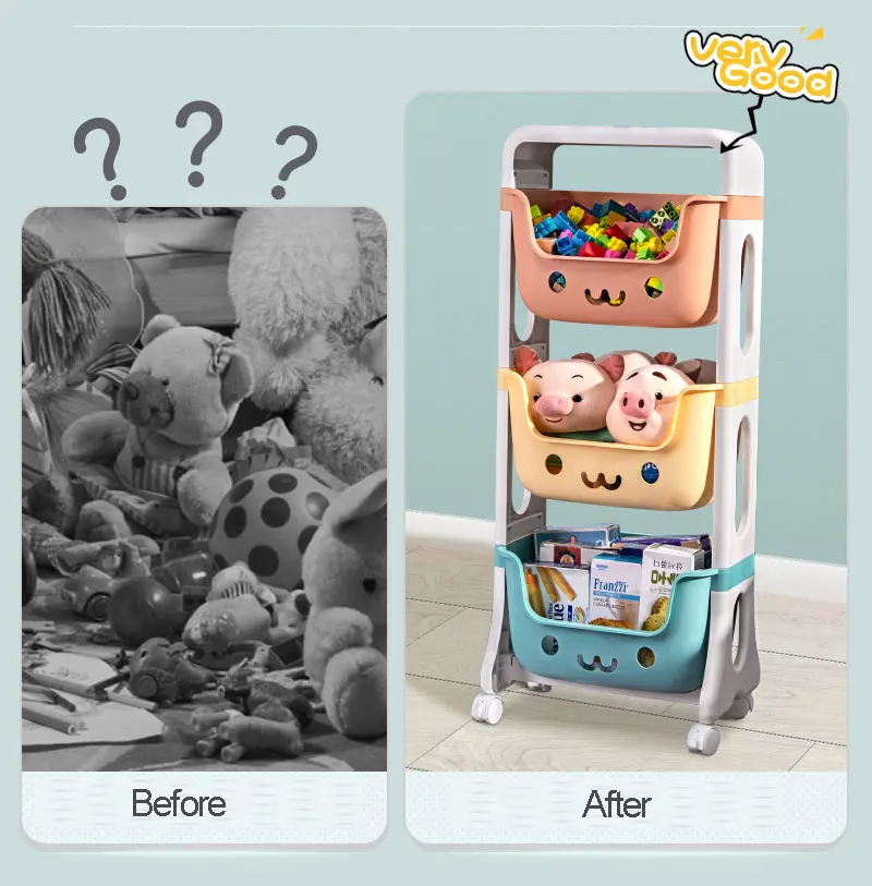 Children Toy Organizer Kids Movable Plastic Storage Rack Cheap Cabinet ...
