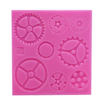 8 Different Gear Wheel Shaped Silicone Diy Epoxy Resin Molds For Cake ...