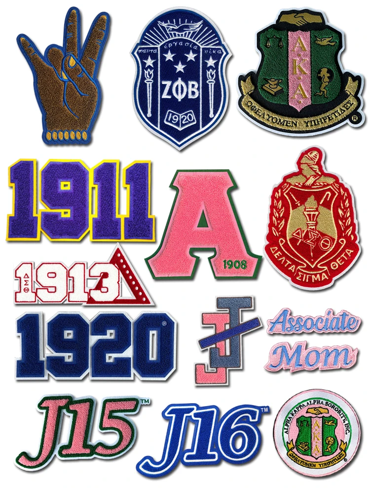 Custom Aka Iron on Patches Aka Sorority Chenille Patches Aka pink and ...