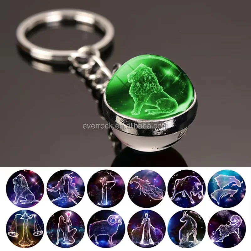 Wholesale Double-Sided Glass Ball Moon Keychain - EVER ROCK