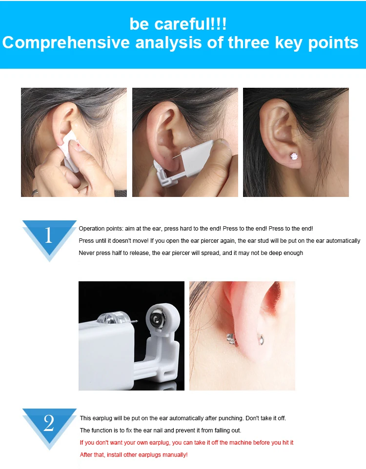 NEW Ear Piercing Device Disposable Sterile Ear Piercing Kit Tool (1 ...