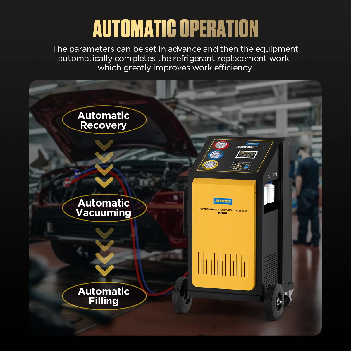 Autool Hfo 1234yf R1234yf R134a Refrigerant Recovery Machine