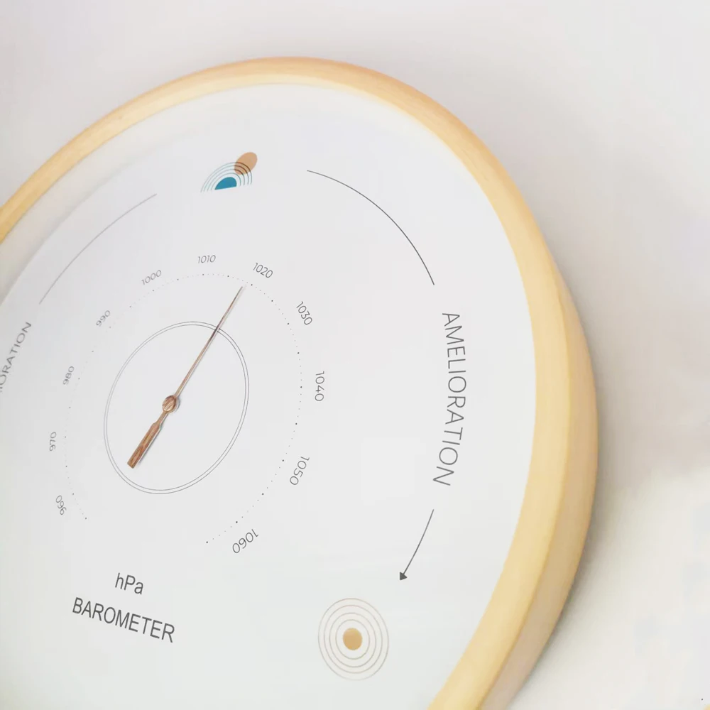 Natural Solid Wooden Barometer Accurate Air Pressure Gauge for Home ...