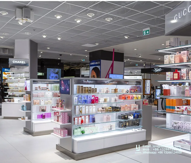 Lighted Beauty Gondola Shelf - Stylish Cosmetic Display