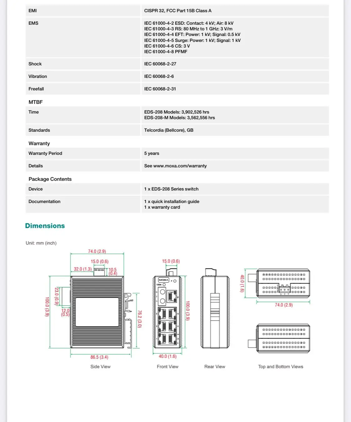 8-port Switch Eds-208 Entry-level Unmanaged Ethernet Switch With 8 10 ...