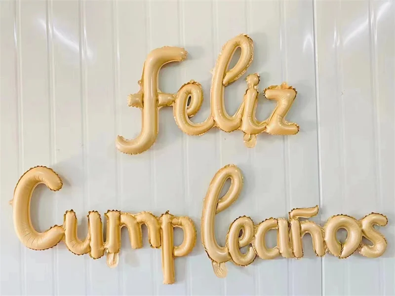 Spanish Happy Birthday Letters Balloons Lowercase Conjoined Alphabet ...