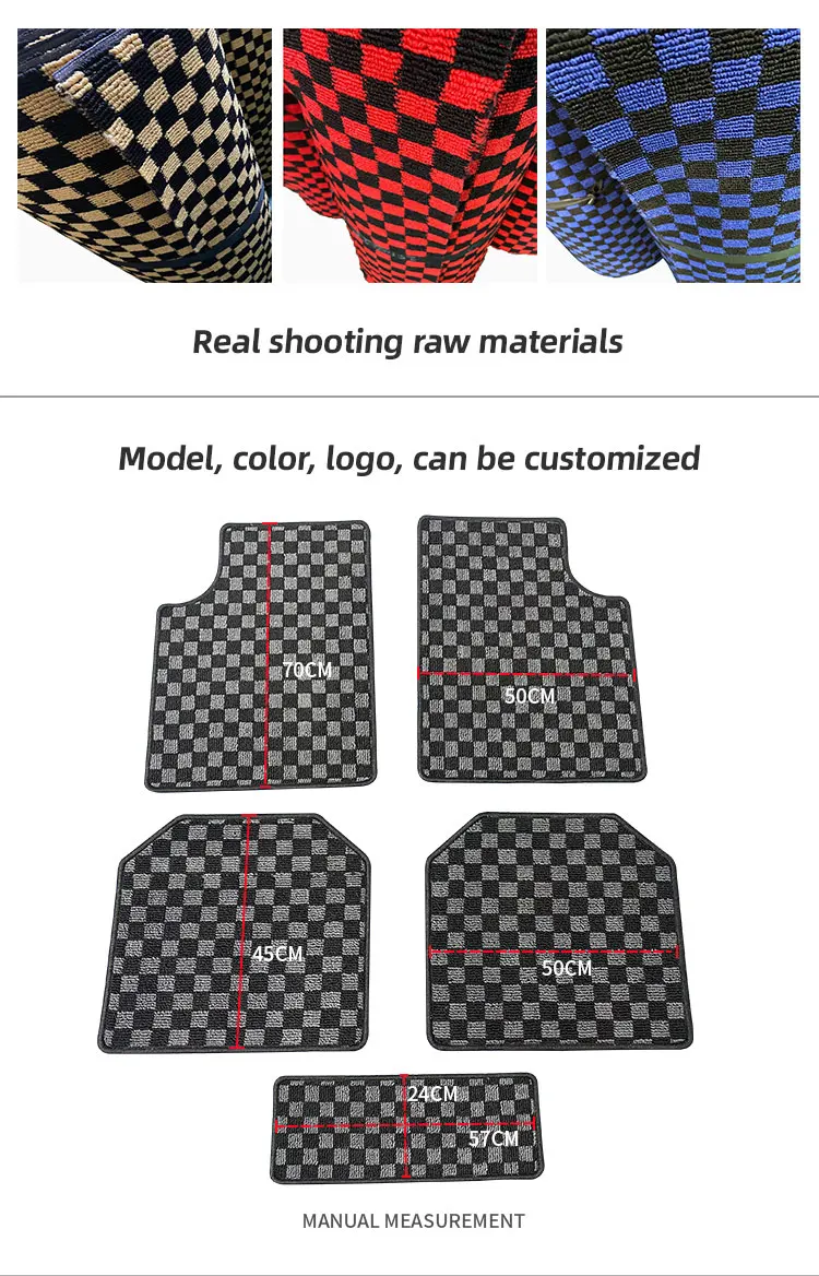 JDM Racing Culture Red Checkered Car Floor Mat Accessories