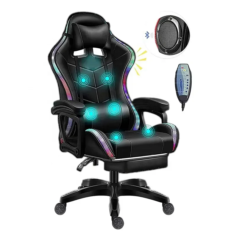 Luxury Gaming Gamer Computer Chair Gaming Massage Pu Leather Led Racing ...