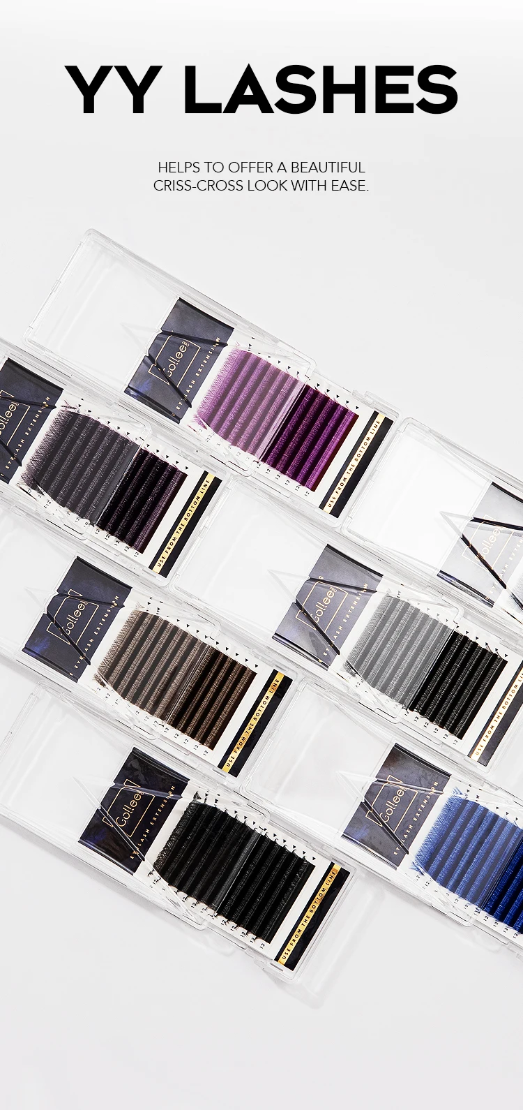 Gollee Eyelash Manufacturer Custom YY Shape Lash Extension Professional ...