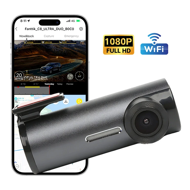 Wifi DVR Auto Camera - 150 Degree Night Vision Dash Cam