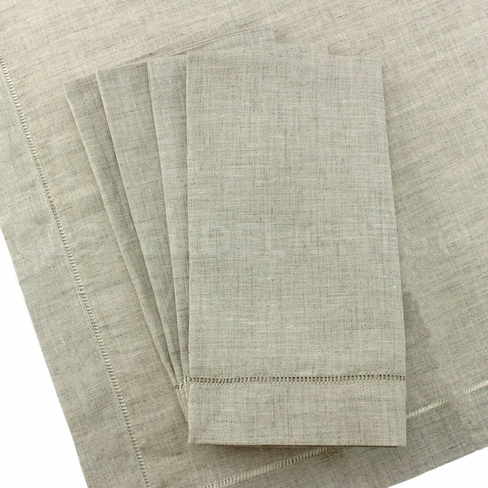 100% Linen Table Party Napkin With Hand Hemstitch Embroidery Wedding ...
