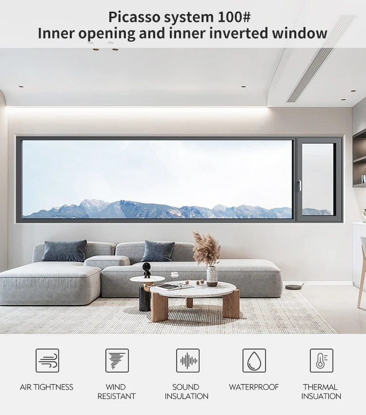 Aluminum Casement Windows For Villa Balcony Turn Tilt Design With ...