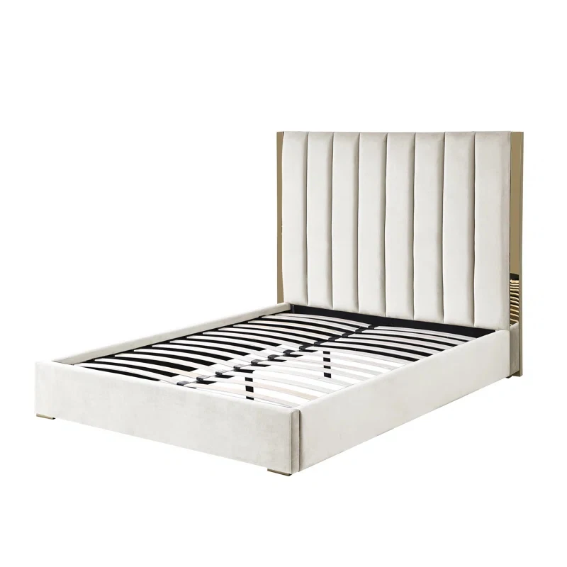 Pzcn Home Furniture Modern Luxury Velvet Upholstered Double King Size ...