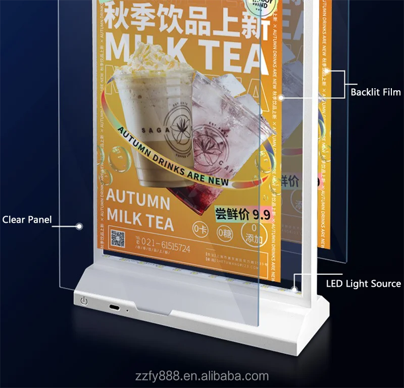 LED Menu Light Box - A5 A4 A3 Desktop Advertising Solution