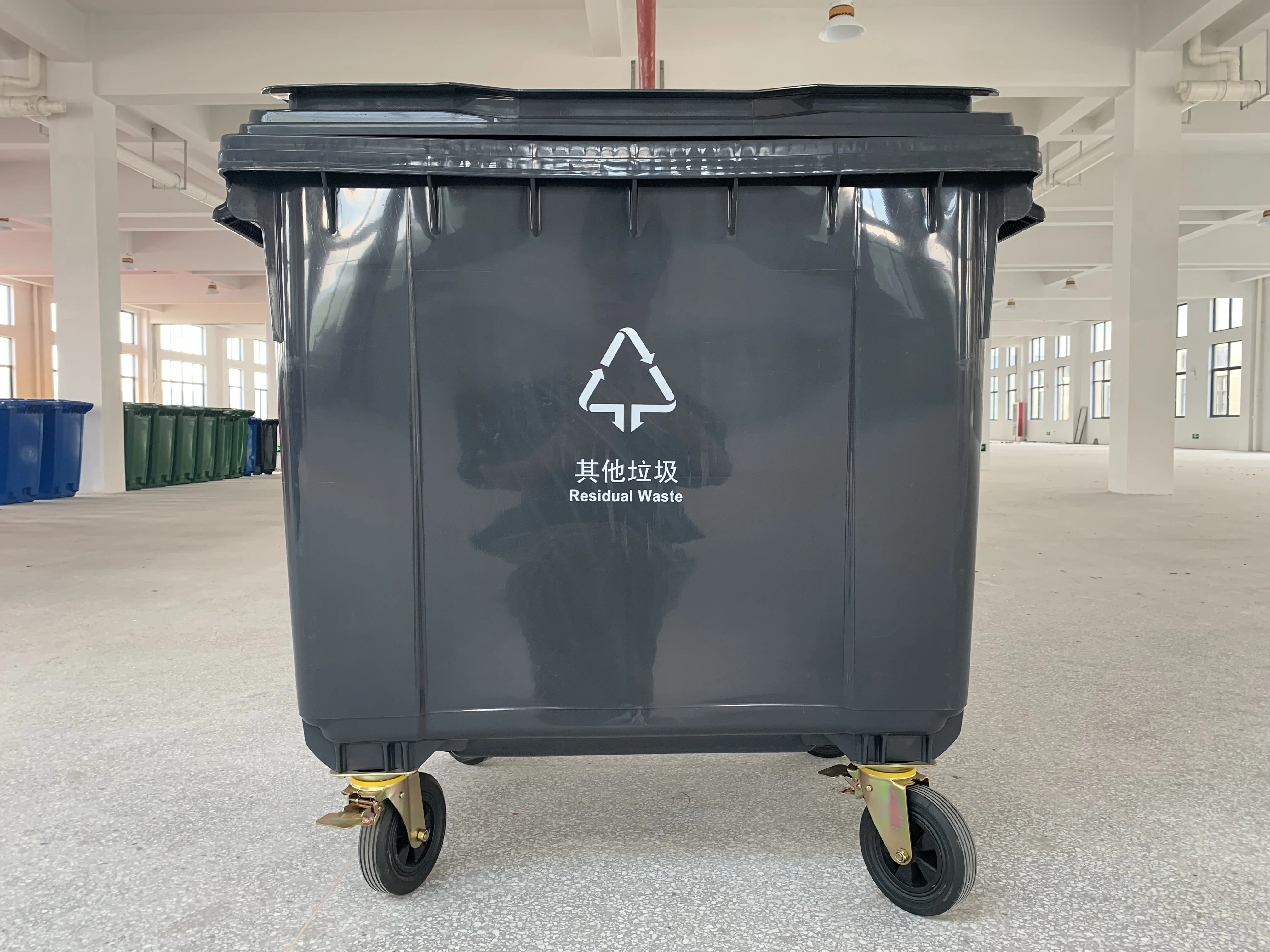 1100L Plastic Industrial Waste Bin - Outdoor Large Garbage Container ...