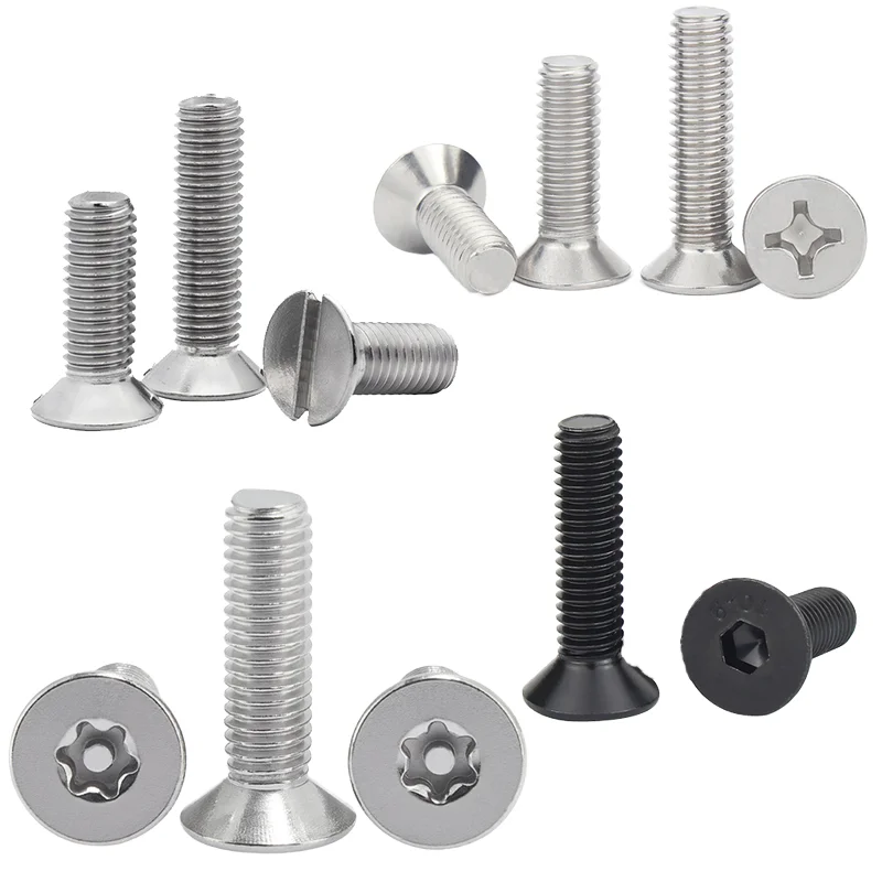 Black 304 Stainless Steel Cross Flat Head Screw M2m 2.5 M3m4m5 Black ...
