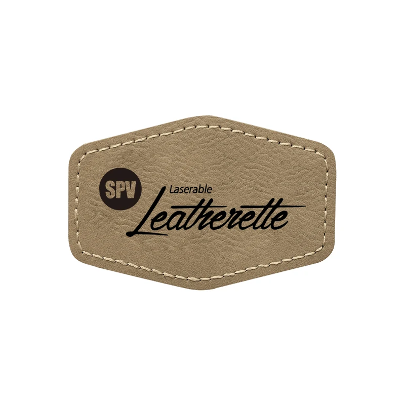 Laserable Leatherette Hexagon Patches - Versatile & Durable