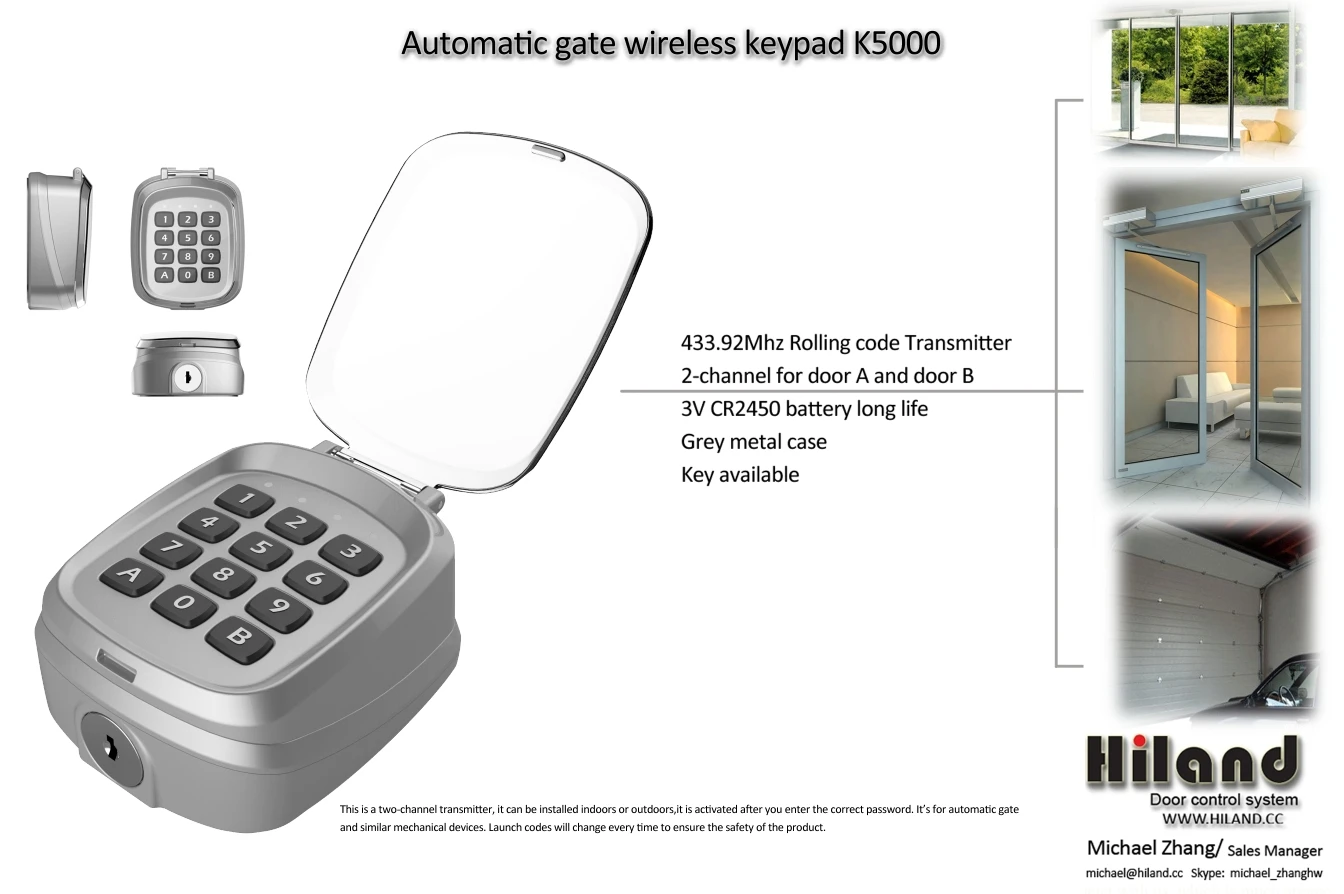 Hiland 2023 2-channel Wireless Keypad For Automatic Doors K5000 - Buy ...