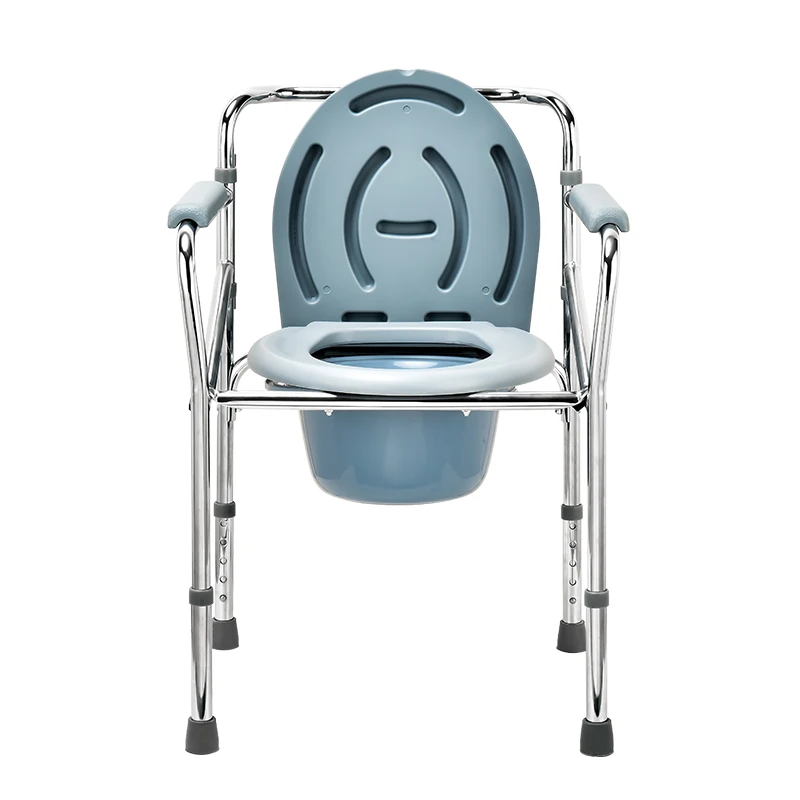 Commode Chair with Footrest - Durable Aluminum Handicap Commode Chair
