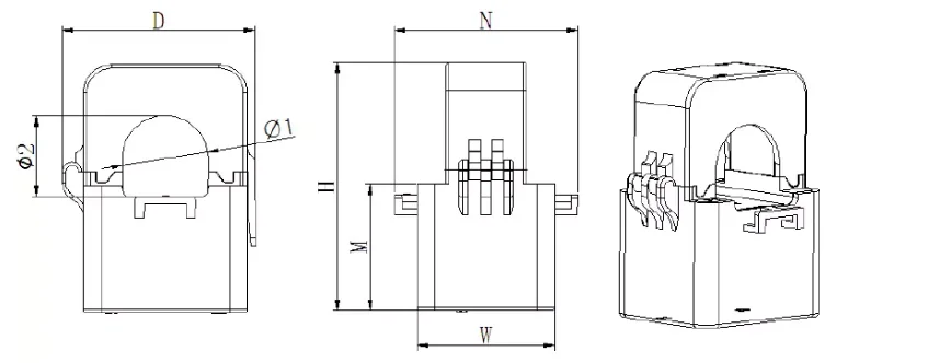 Acrel ct modbus current transformer split core 1000a/5 current ...