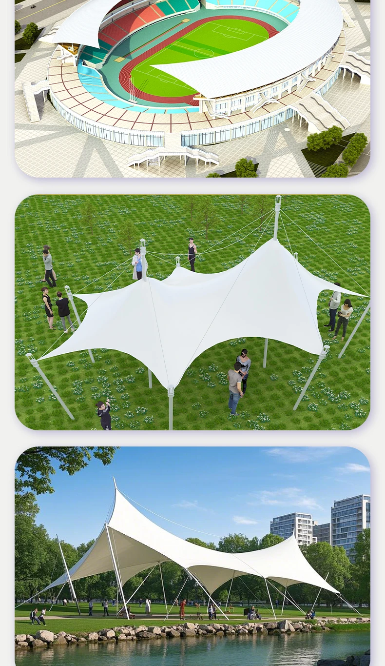 Modern Design Fast Build Canvas Steel Structure Membrane Shed for Car ...