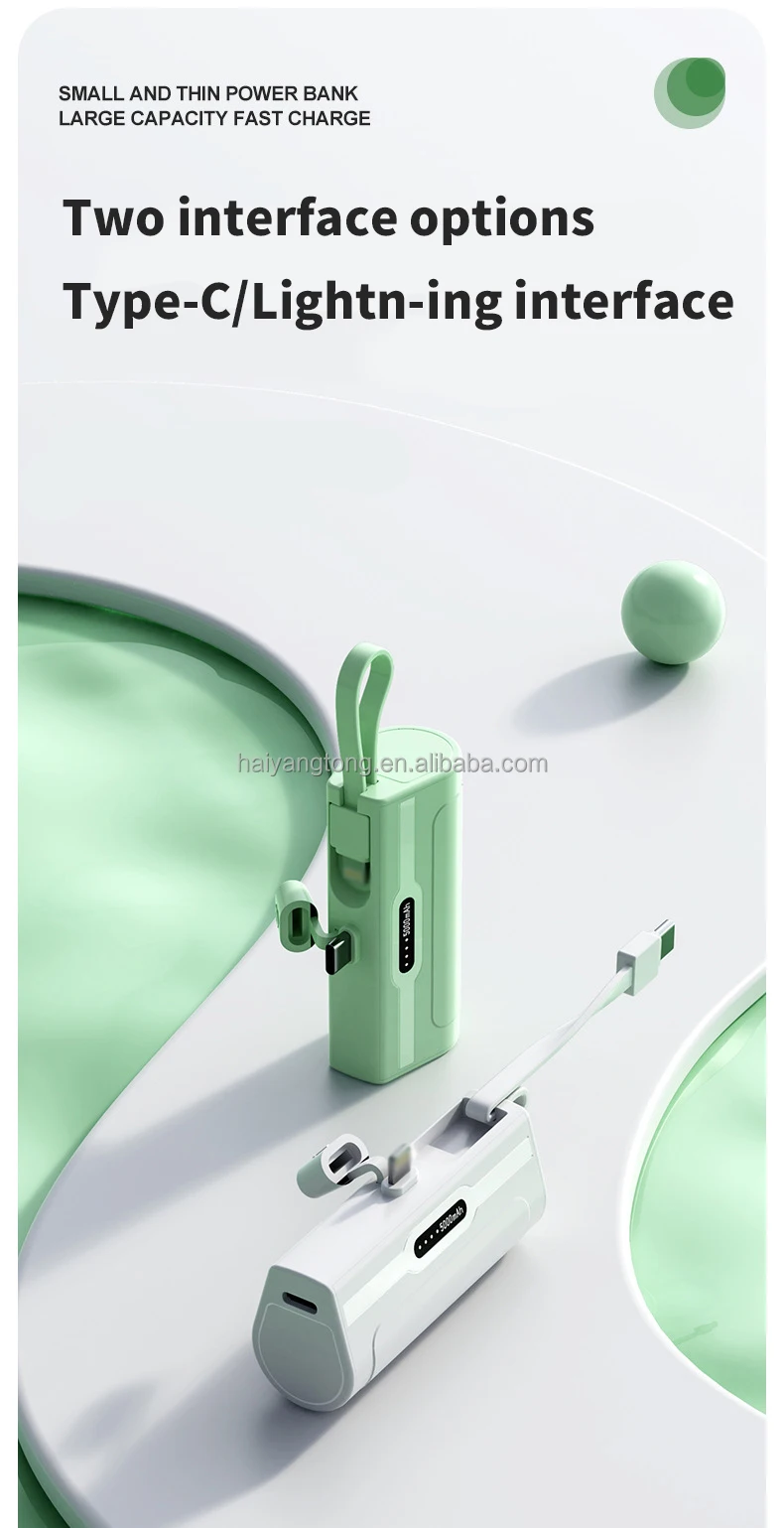 2in1 Powerbank 5000 Mah Battery Small Portable Charger Lithium Battery ...