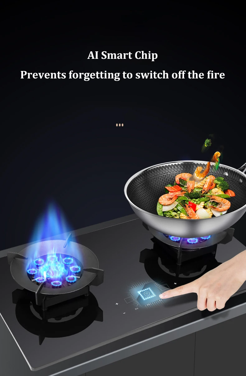 Flip Top Gas Cooker Touch Screen Electric Smart Timer Gas Cooktops ...