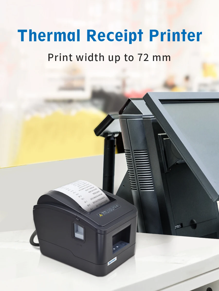 Xprinter XP-V320N Imprimante Thermique Receipt Printer 80mm BT USB Printing Portable Wireless ...