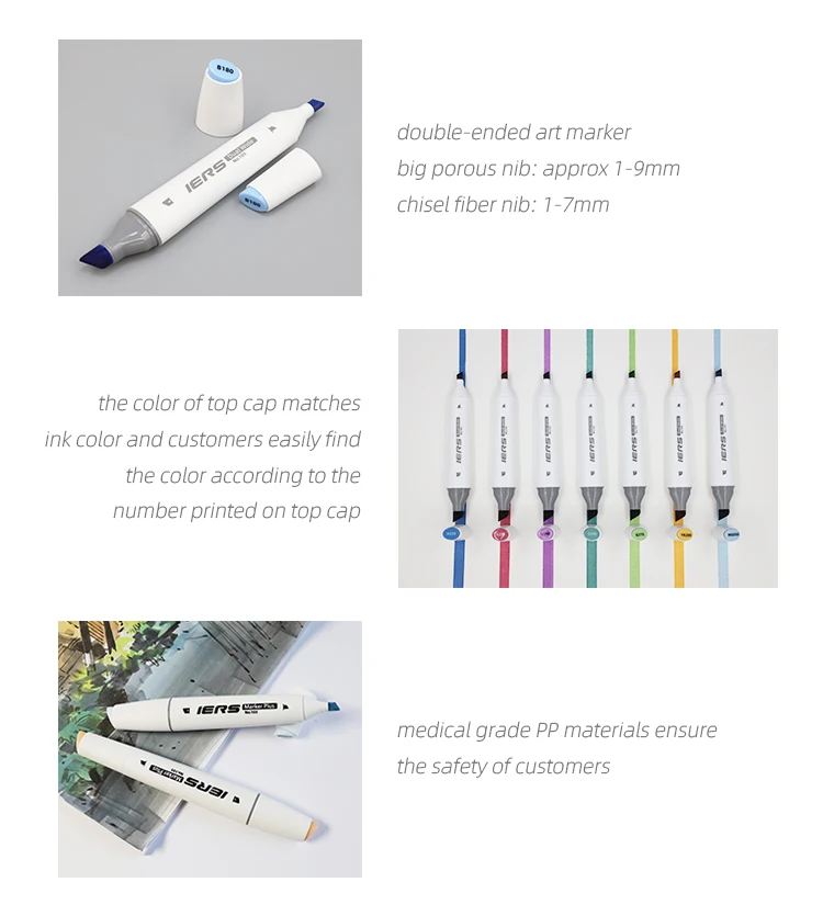 Iers Colorful Ink Marker With Double Nibs And Big Ink Capacity For ...