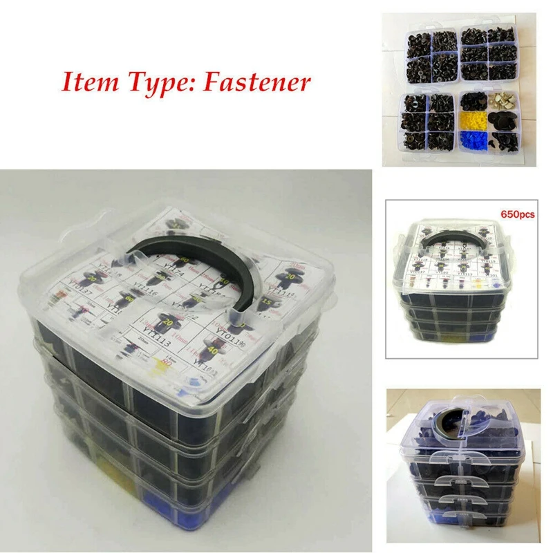 Bumper Fastener Kit 650-Piece – Plastic Clips, Pins, Rivets For Bumpers ...