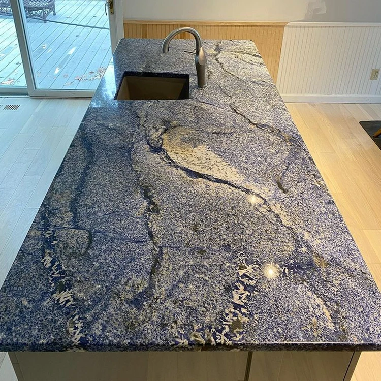 Luxury Blue Granite Slabs - Azul Bahia Countertop Price
