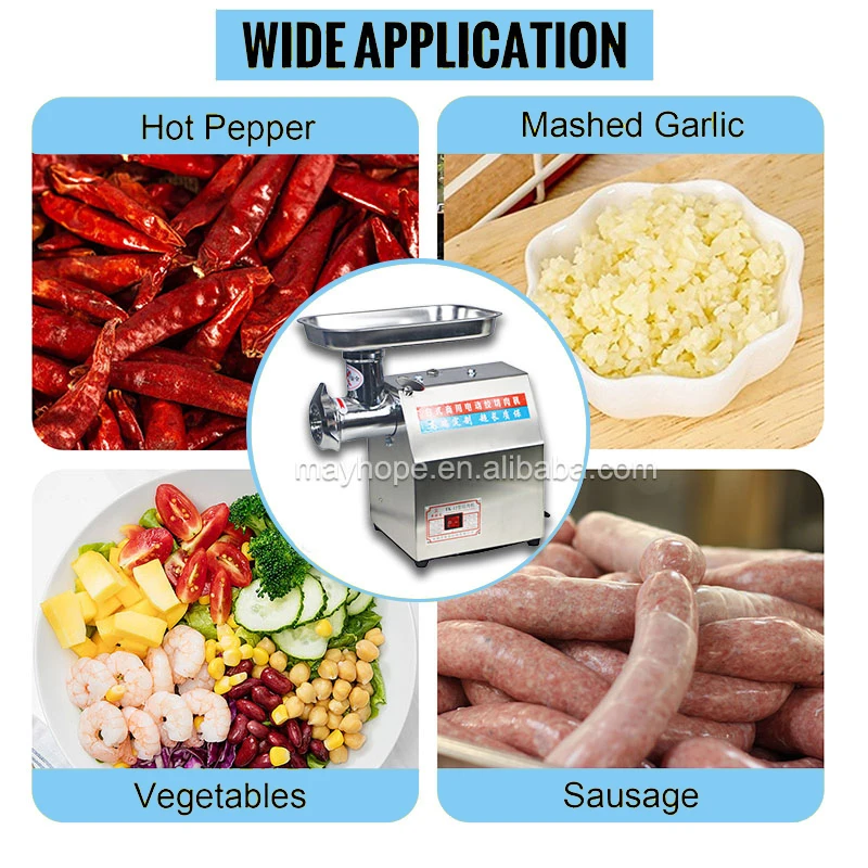 Stainless Steel Motor Refrigerated Meat Mincer Machine Heavy Duty Fish ...
