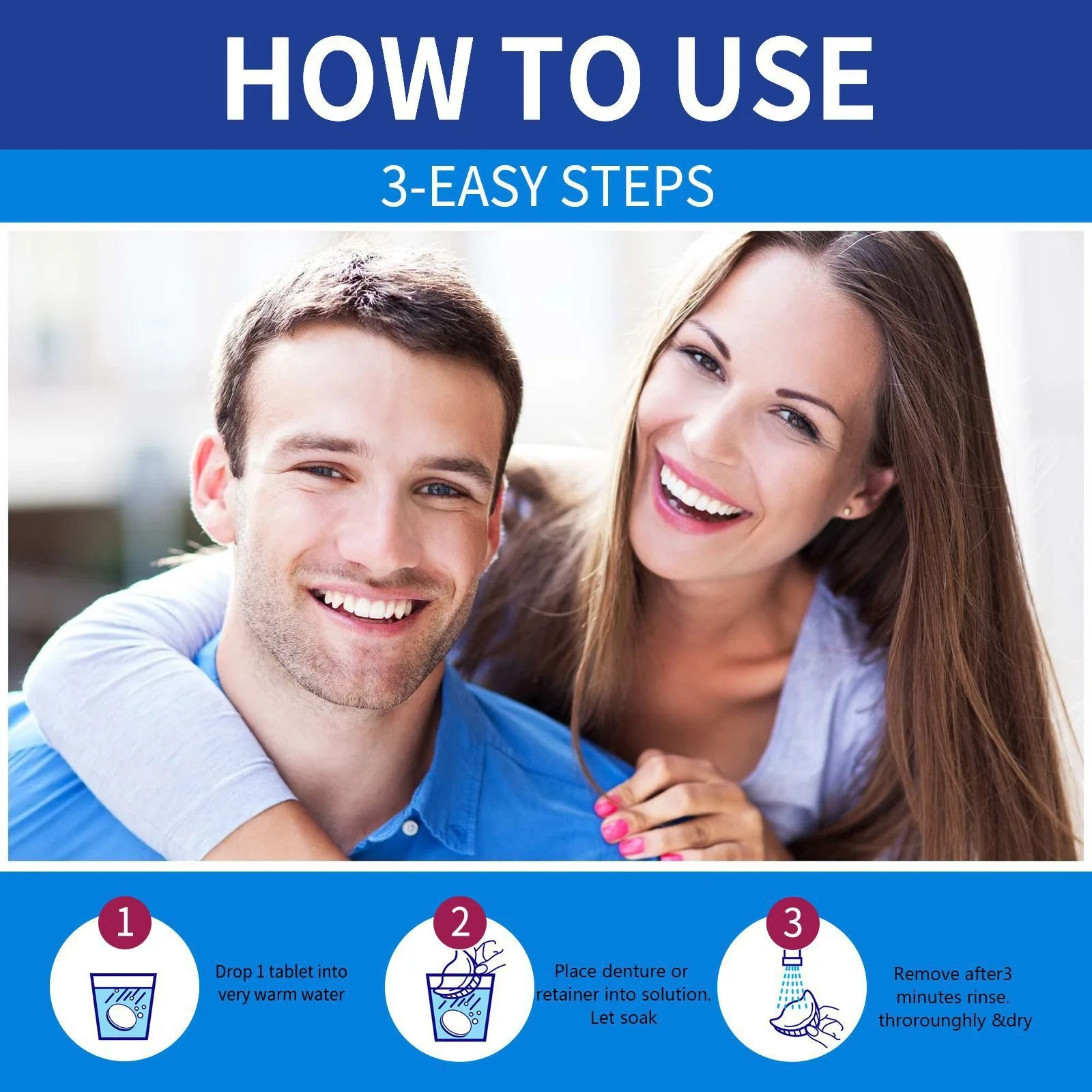 Jaysuing False Teeth Deep Cleansing Dental Retainer Cleaner Tablets ...