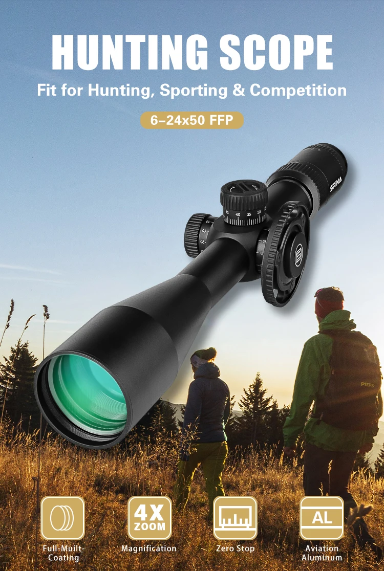 Spina Optics Tactical Scope 6-24x50 Ffp Telescopic Sight Scopes ...