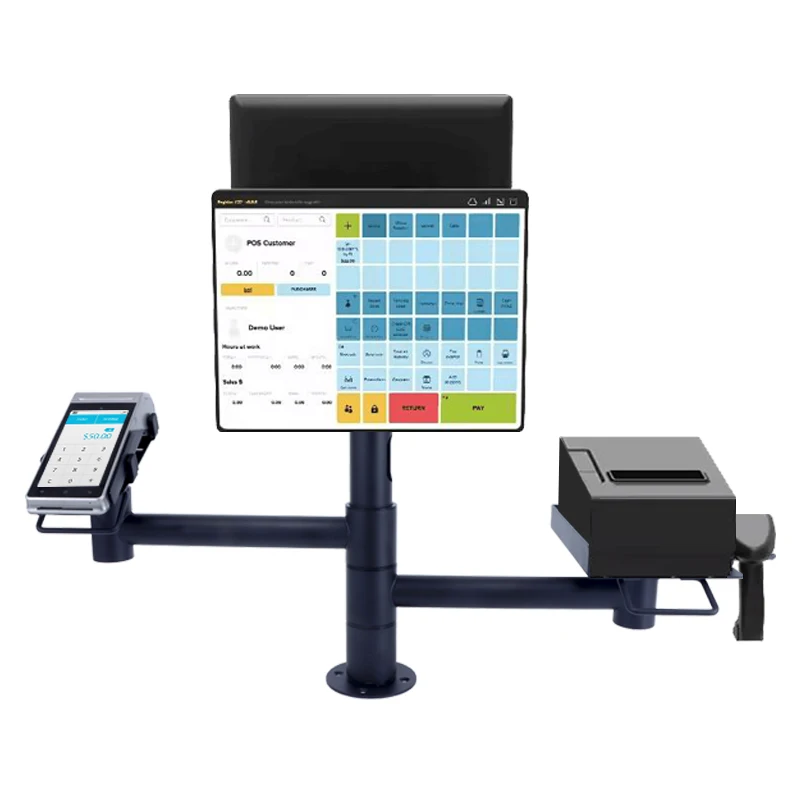 Dual Screen POS Pole Mount - Versatile & Secure Stand